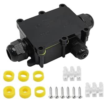 WOOSUKBE Outdoor Waterproof IP68 Junction Box 3 Way Plug Line M20 ...