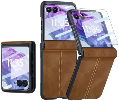 Amazon.com: YuetWay Leather Case for Motorola Razr+ 2024/Razr Plus 2024，Hinge Protection，Built ...