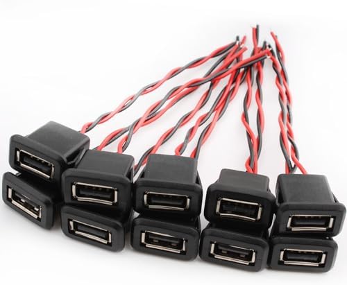 RUNCCI-YUN 10PCS Micro USB Socket 2Pin Soldering Jack Waterproof USB ...