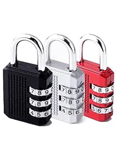 Number Lock, 3 Pack Combination Lock, 3-Digit Number Combination Anti ...