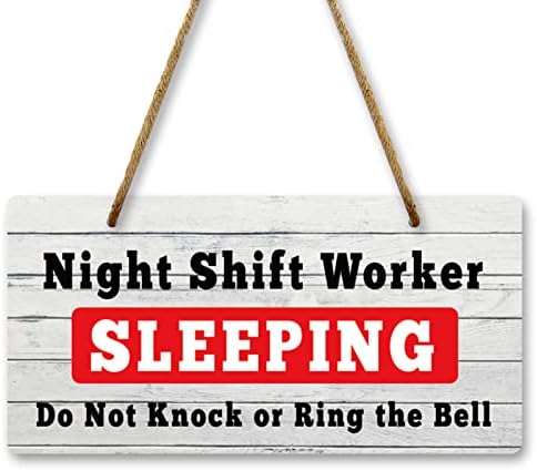 Amazon.com: Night Shift Worker Sleeping Sign Hanging Plaque for Home Wall 10x5 Inch Do Not ...