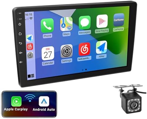 Amazon.com: 10 Inch Car Stereo Android with Wireless CarPlay Wireless ...