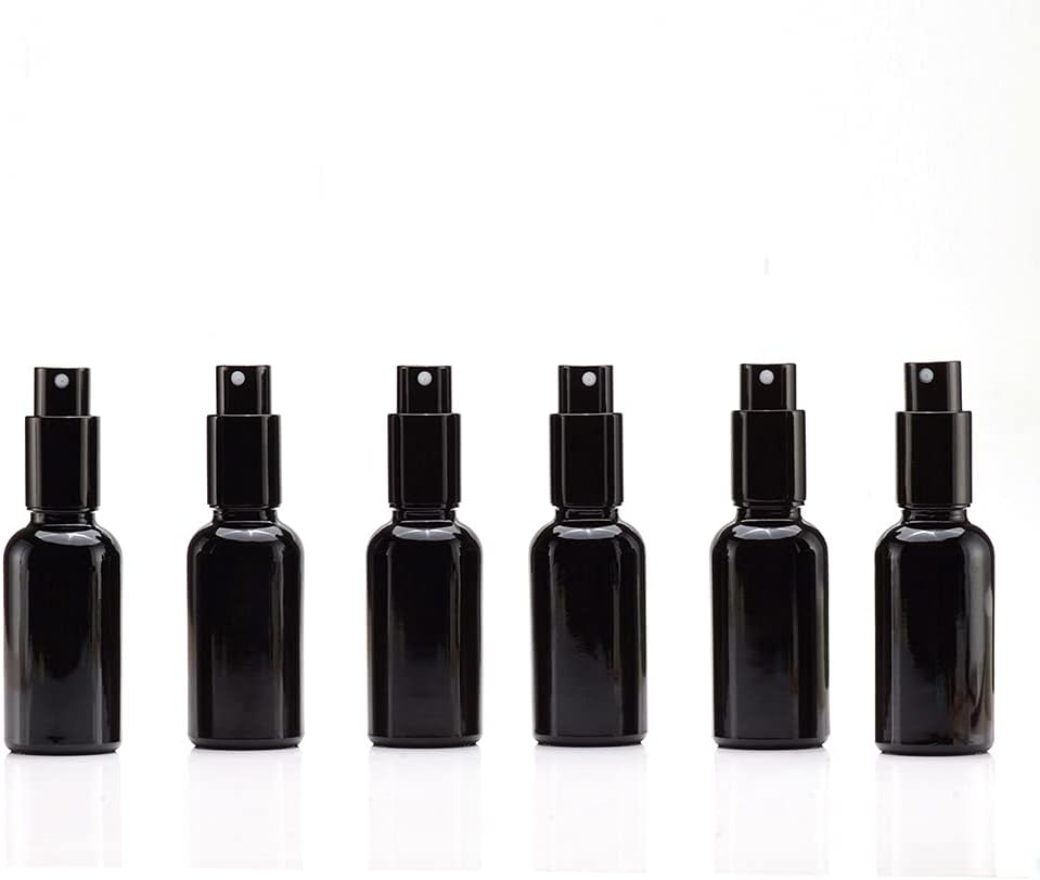 YIZHAO 30ml Black Glass Spray Bottle for Essential Oils, Small Empty ...