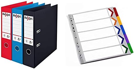 Rexel Choices A4 Lever Arch Files, Black, 3 File Folders with Mylar A4 ...