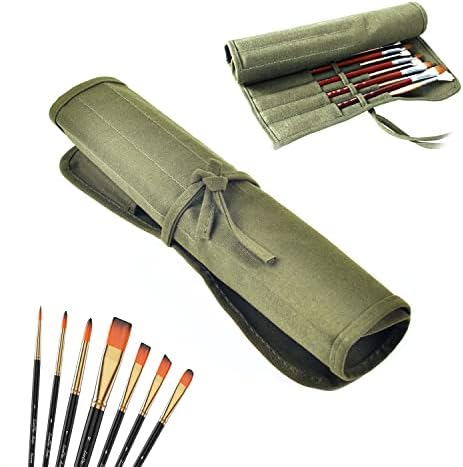 Paint Brush Holder, 22 Slots Roll Up Bag Cases Canvas Paint Brush Pouch ...