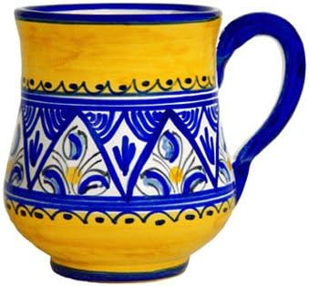 Amazon.com: Hand-Painted Ceramic Mug from Spain. Set of 2. Yellow ...