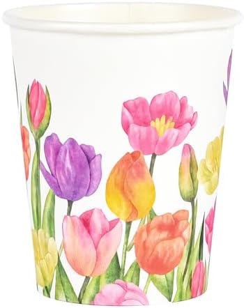 Amazon.com: AimFun 100Pcs Tulip Floral Paper Cups Spring Tulip Flowers ...