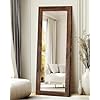 Amazon.com: ABSWHLM Full Length Mirror 65"x22" with Stand Solid Wood ...