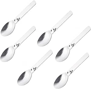 Amazon.com: Leadigol 6 Pcs Stainless Steel Folding Spoons, Portable ...