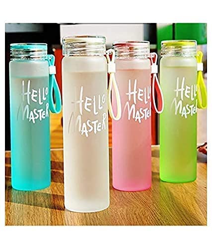BOTTLE ZONE Hello Master Glass Water Bottle, 500ml, (Multicolour ...