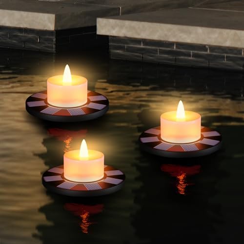 Floating Pool Lights，IP66 Rated Waterproof Solar Candles，Afloat ...