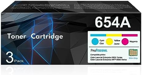 Amazon.com: 654A Cyan, Yellow, Magenta High Yield Toner Cartridge 3 ...