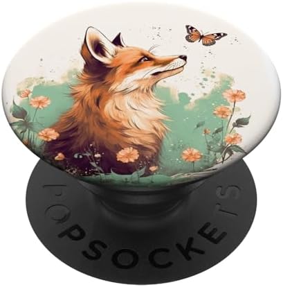 Amazon.com: Fox Butterfly Forest Animal PopSockets Standard PopGrip ...
