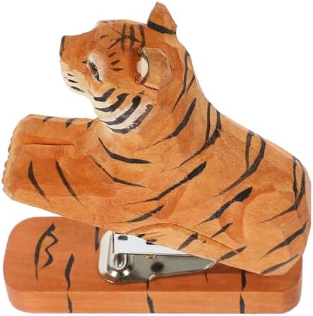 Amazon.com : NUOBESTY Wooden Animal Stapler Tiger Desktop Stitcher ...