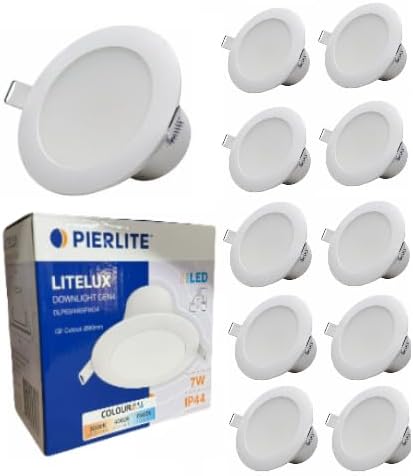 PIERLITE Downlight - 7 WATT TRI Colour - DLP63/4/65FWG4-10 Pack ...