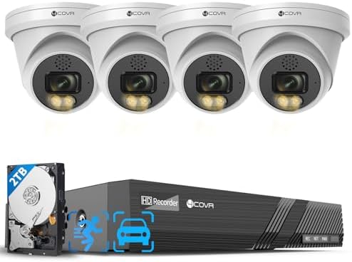 Amazon.com : 4COVR 12 MP Security Camera System, 2-Way Audio Talk ...