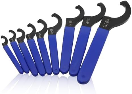 Yunnergo 9Pcs C-Shape Carbon Steel Spanner Wrench Set Adjustable Shock ...