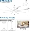 Amazon.com: 72 inch Ceiling Fans with Lights, Large White Industrial ...