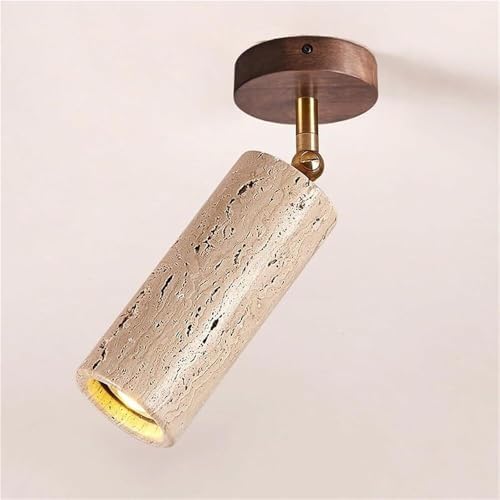 Adjustable Stone Spotlight Fixture Yellow Travertine Ceiling Light E27 ...