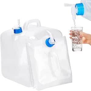 LUFEIS Récipient d'eau Pliable avec Robinet, Bidon à Eau Pliable 20 ...