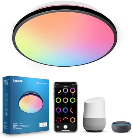 Lepro T1 AI Smart Ceiling Light 24W, Music Sync, AI Generated Lighting ...
