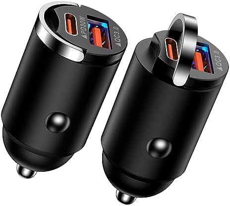 Amazon.com: USB C Car Charger, [Smallest Metal] 30W Fast Car Charger ...