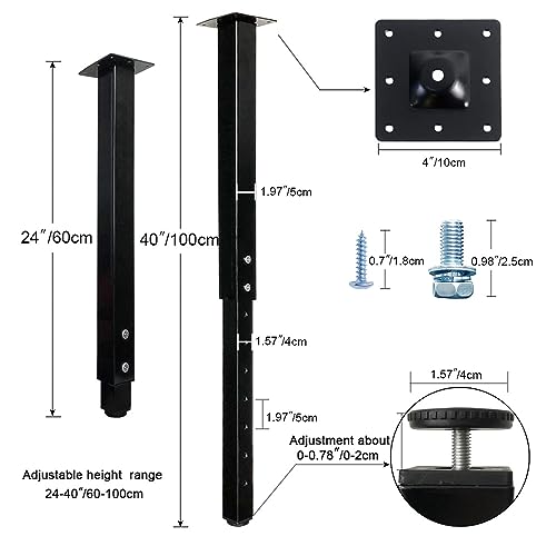 Snapklik.com : QLLY Adjustable Square Table Leg, 24-40 Inch, 60-100cm ...