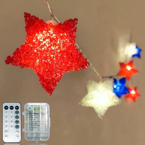Amazon.com : [Timer] 2 Pack 18 Inch 4th of July Patriotic Decor Tree ...