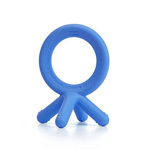 Amazon.com : Comotomo Silicone Baby Teether, Blue, 1.75x1.75x3 Inch ...