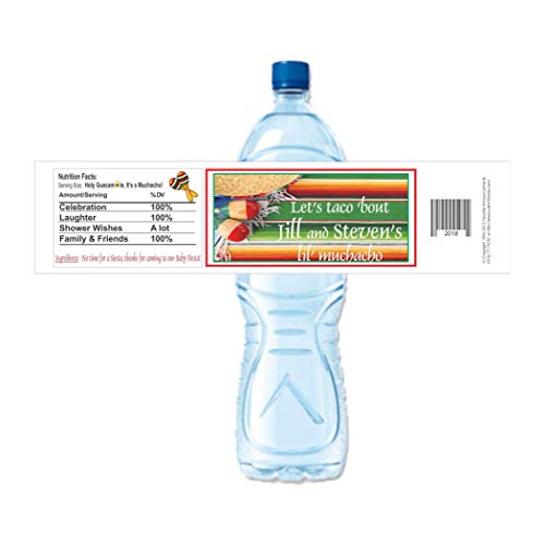 Amazon.com: Baby Shower Water Bottle Labels, Mexican Fiesta, Waterproof ...