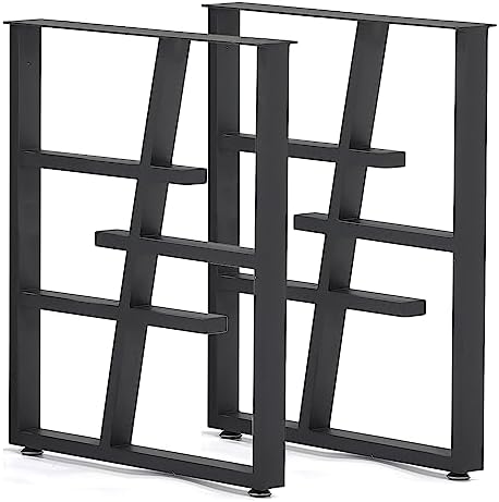 Amazon.com: Upgraded 3-Tier Metal Table Legs Steel Desk Legs, 28" H x 20" W Industrial Modern ...