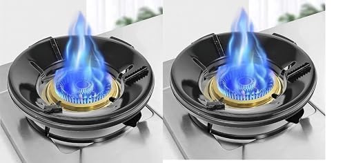 SKYLACE Metal Black Gas Stove Burner Flame Saver Windproof Portable ...