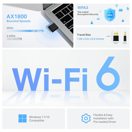TP-Link Nano USB WiFi 6 Adapter for PC(Archer TX20U Nano) – AX1800 2.4G ...