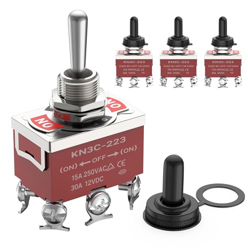 Snapklik.com : Joinfworld Momentary Toggle Switch 12V DC 3 Way 30 Amp ...