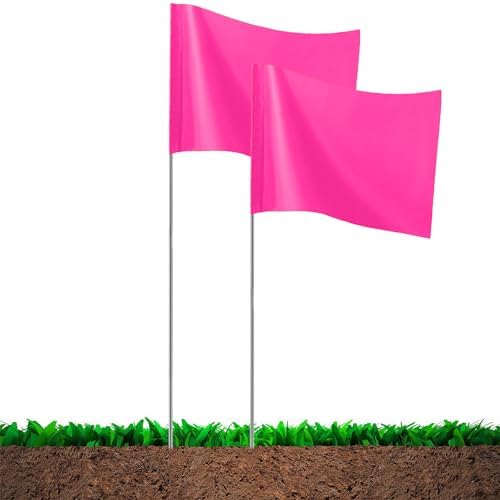 Amazon.com: JIZHGRAD Pink Marking Flags,15x4x5 Inch Marker Flags, 20 ...