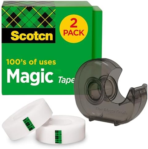 Amazon.com : 2 Rolls Invisible Tape with Refillable Tape Dispenser ...