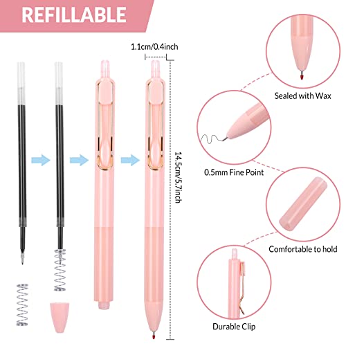Snapklik.com : Gel Pens, Retractable Black Ink Pen Dries Quickly, 05mm ...
