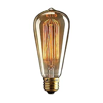 Homesake 40W E27 Pear Shape LED Yellow Filament Bulb, (Bronze, Large ...