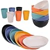 Amazon.com | 18pcs Wheat Straw Dinnerware Sets, HXYPN Unbreakable ...