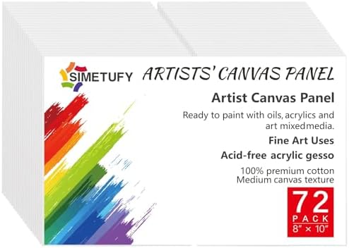 Amazon.com: Simetufy 72 Pack 8 x 10 inch Canvas Boards for Painting ...