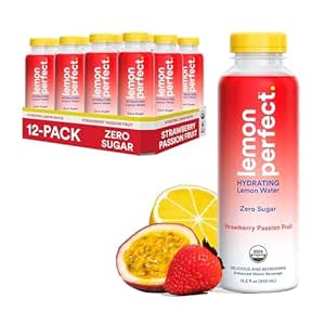 Amazon.com: Lemon Perfect Strawberry Passion Fruit, Hydrating Flavored Lemon Water, Zero Sugar ...