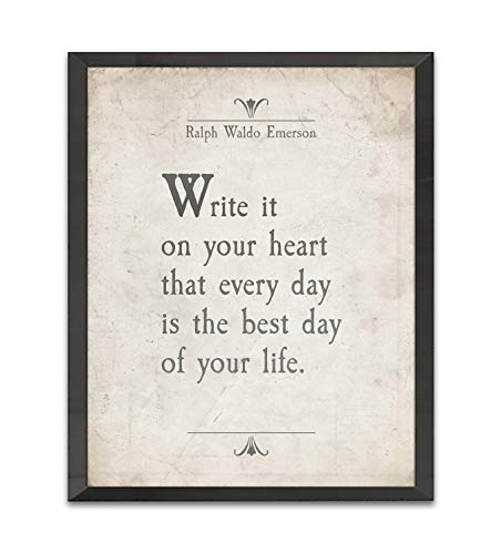 Amazon.com: Write it on your heart - Ralph Waldo Emerson Quote - Art ...