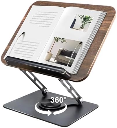 Amazon.com: Book Stand for Reading - Adjustable 360° Rotating Book ...