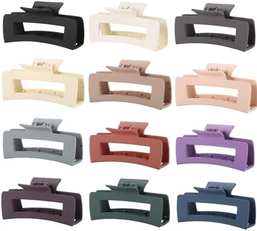 Amazon.com: 12 Pcs Large Square Hair Claw Clips for Women, 4.3-Inch ...