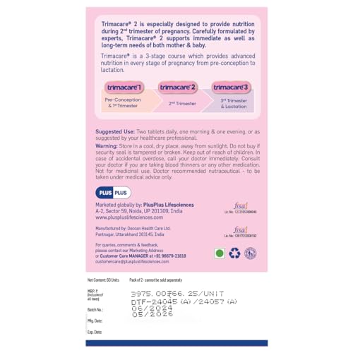 Trimacare 2 | Prenatal Multivitamin For Pregnancy | Iron, Calcium, Veg ...