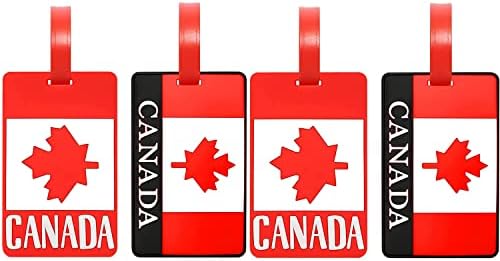 4 Pack Luggage Tags, Silicone Luggage Tags for Suitcases, Canadian Flag ...
