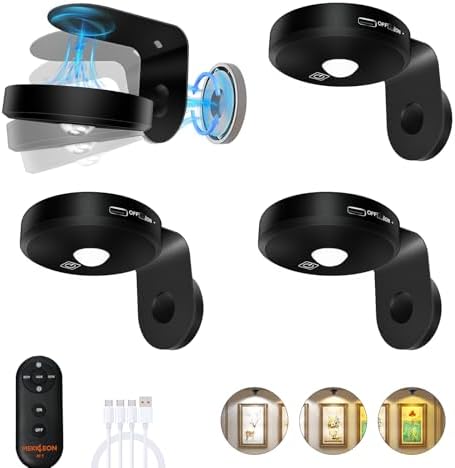 LED Ceiling Picture Lights with 6000mAH Rechargeable Battery Powered ...