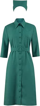 Amazon.com: Nurse Mildred Ratched Cosplay Costume Halloween Party Nurse ...