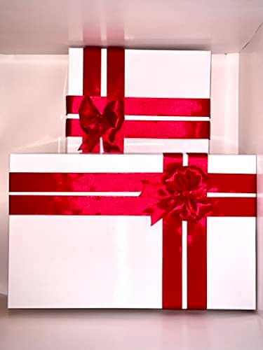 Amazon.com: 2 Pack Extra Large Gift Boxes with Lid, Handmade Bow Design ...