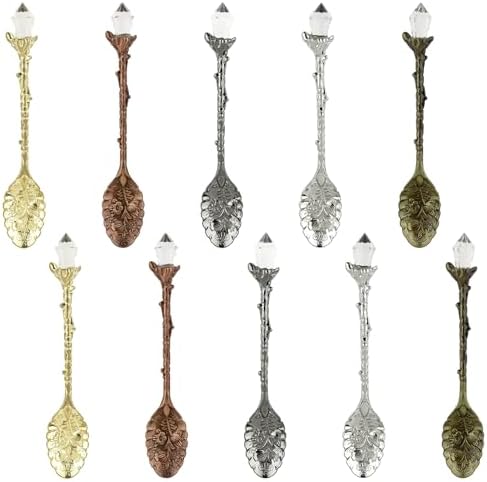 Amazon.com: AUEAR, Retro Crystal Antique Alloy Spoon Coffee Tea Dessert ...